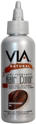Amazon.com : Via Natural Semi-Permanent Hair Color, 4oz - Mahogany #94 ...
