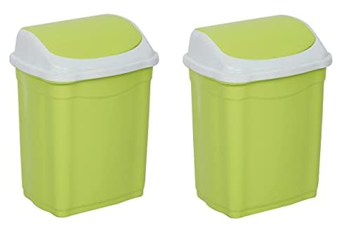 Aristo Small Plastic Swing Dustbin,9 Ltr (Green/Green) PACK OF 2 ...