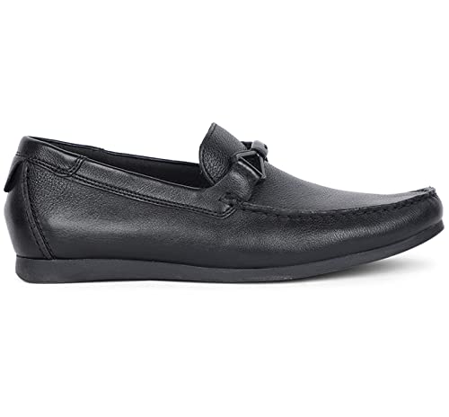 Buy Hush Puppies Men's Shane BIT MOCC Black Leather Loafer (8546189) at ...