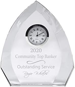 Amazon.com: Ravanox Personalized 6 1/4" Arch Glass Clock Award, Custom ...