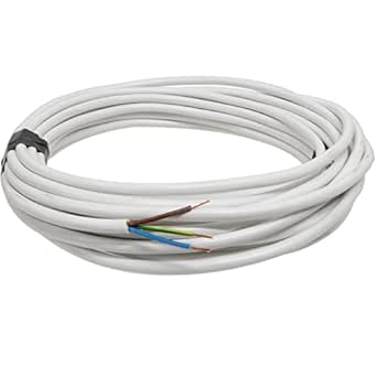 3 Core 0.75mm Flex Round Cable White Flexible 3183Y Wire for Lighting and Extension Leads - 10 ...