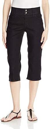 Riders by Lee Indigo Women's Waist Smoother Denim Capris, Black, 14 A ...