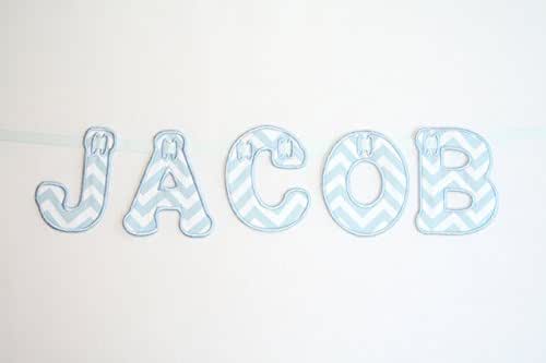 Handmade Personalised Name Bunting - Blue Zigzag : Amazon.co.uk ...