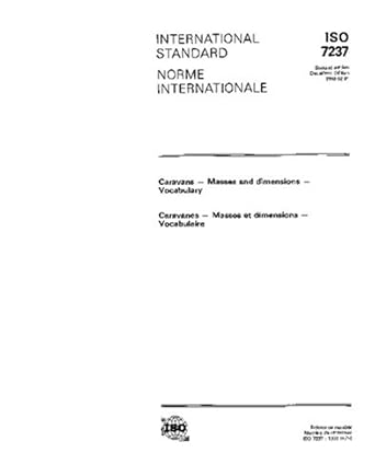 ISO 7237:1993, Caravans - Masses and dimensions - Vocabulary | Amazon.com.br