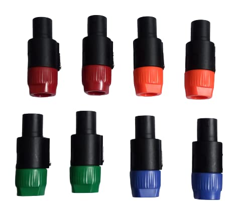 Amrit Audio Professional (Pack of 8) 4 Pin Plug Audio Cable Plug Socket ...