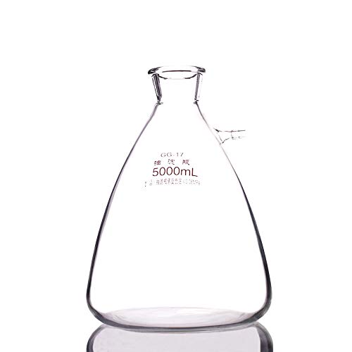 Deschem 5000ml Glass Filtering Flask,5L Heavy Wall Filtration Bottle ...