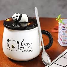 Buy Zilla enterprise Ceramic Panda Coffee Mug with Lid & Spoon-Best ...