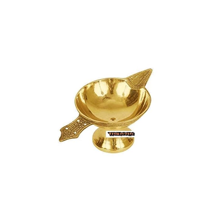 Buy YASHVIN® Brass Diya for Puja Small Size Akhand Diya for Puja ...