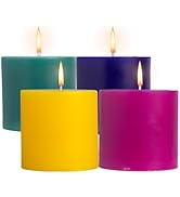 Amazon.com: Pillar Candles 4 Pack,3 x 3 Inches Candle Set Burning ...
