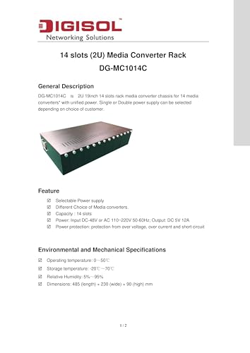 DIGISOL 14 Slots (2U) Media Converter Rack DG-MC1014C-B1 - Price History