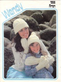 Wendy Knitting Pattern 1956, Aran, Adult and Childrens Hat and Mitts ...