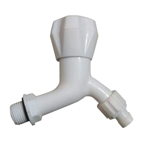 VRAJ TRADELINK Plastic Washing Machine Bib Tap- Size: 15mm (White) Pack ...