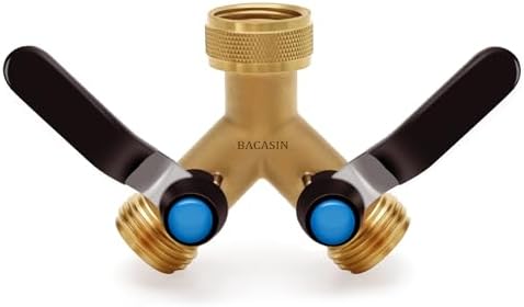 Amazon.com: Brass Garden Hose Splitter, Hose y Splitter with Shutoff ...