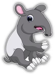 Amazon.com: Pack of 6-2'' Stickers - Cute Tapir Cartoon Car Bumper ...