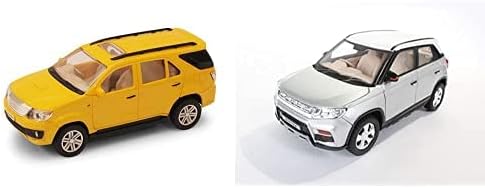 CENTY Kid Toys Plastic Fortuner & Brezza Pull Back Car, Assorted ...