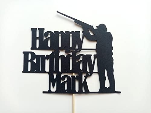Personalised Shooting Card Cake Topper, Birthday, celebration. : Amazon ...
