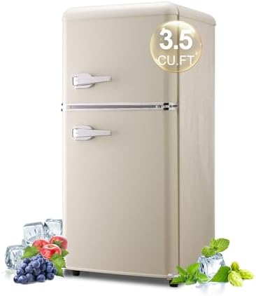 Amazon.com: Maine Retro Compact Fridge with Freezer, 3.5 Cu. Ft. Small ...