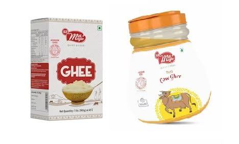 JGFMILKMAGIC 1 Ltr Pure Danedar Ghee And Cow Ghee Jar 500Ml - Combo of ...