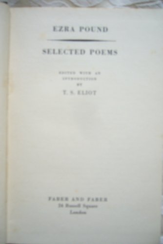 Selected Poems: Pound, Ezra: Amazon.com: Books