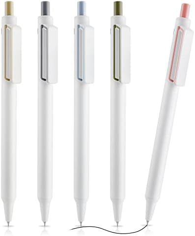 cobee Aesthetic Gel Ink Pens, 0.5mm Retractable Pastel Ballpoint Pen ...