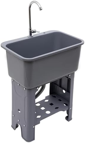 Freestanding Utility Sink with Faucet, Plastic Utility Sink, Heavy Duty ...