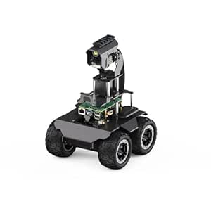 TUOPUONE RaspRover Open-Source 4WD AI Robot Compatible with Raspberry 4B Dual Controllers All ...