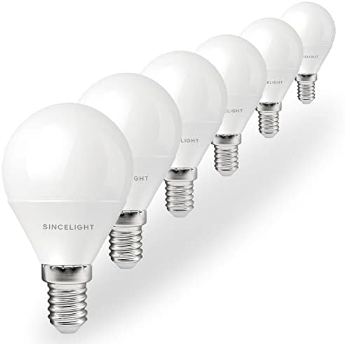 SINCELIGHT E14 LED Light Bulbs 3W, P45 Golf Ball Shape with Milky ...