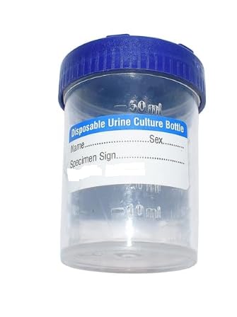Urine Sample Specimen Collector Container Sterile 50ml (10 Pieces, Blue ...