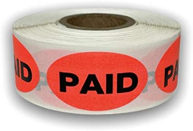 Amazon.com : 12 Rolls 12,000 PCS - Paid Stickers (1.5" Round, Bright ...