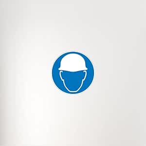 Wear Head Protection Symbol Signage - Waterproof Sticker Signage ...