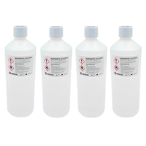 Hexeal Isopropyl Alcohol 4L – 4 x 1L Bottles of 99.9% IPA Disinfectant ...