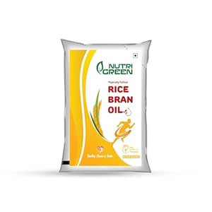 NutriGreen Physically Refined Rice Bran Oil 1L | Trans Fat Free | Fortified with Vitamin A & D ...