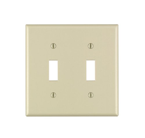 Leviton 86009 001-000 2-Toggle Standard Size Wall Plate, 2 Gang, 4.5 in ...