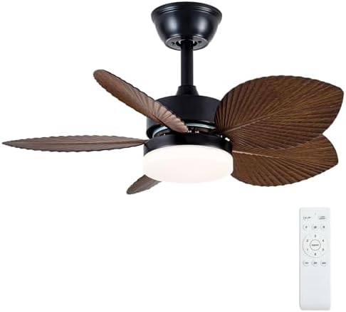 Amazon.com: YITAHOME Tropical Ceiling Fan with LED Light and Remote ...