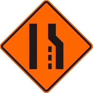 Amazon.com: Lane Ends Right Merge Left Sign Construction Signs Metal ...