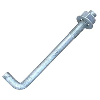 Sandbaggy 1/2" X 6" Threaded Concrete Anchor L-Bolts (Nuts & Washers ...