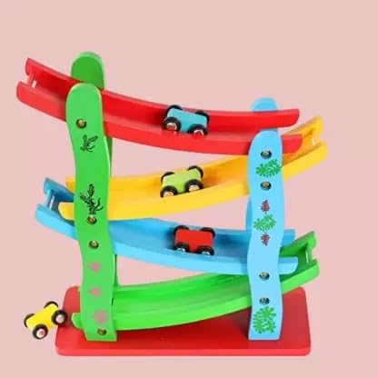 Buy AMAFLIP Wooden Car Ramps Race - 4 Level Toy Car Ramp Race Track ...