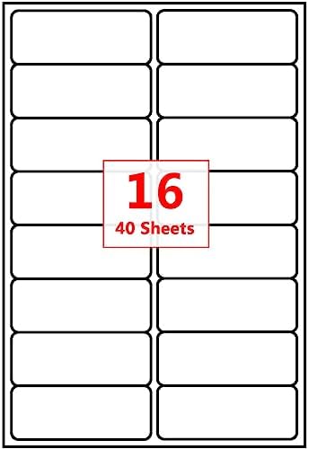 PACK4YA 16 Labels per A4 Sheet, 99.1 x 33.9 mm White Self Adhesive ...