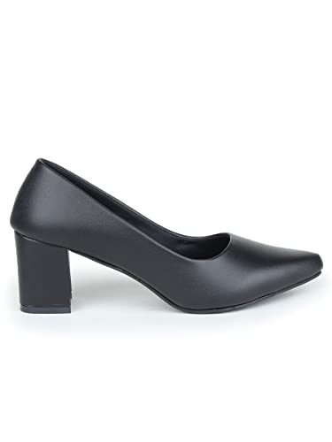 Buy TWINSSHOE Women Formal Pump Block Heel Bellies Black at Amazon.in