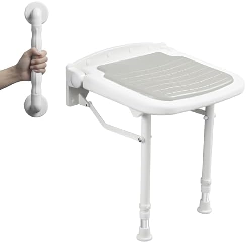 Amazon.com: NEWTRY 18.3” Folding Shower Seat Wall Mounted, 660lb Fold ...