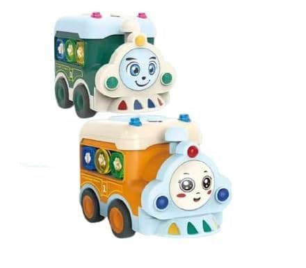 Buy PANSHUB 2 Colors 3 Inches Mini Cartoon Gear Train Toy for Kids ...