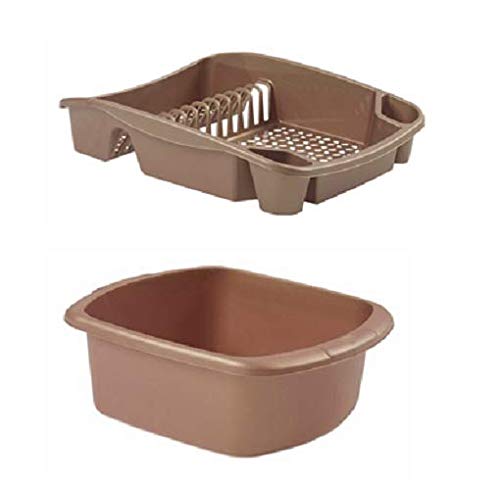 Plastic Large Washing up Bowl and Dish Drainer Rack Kitchen Plate ...