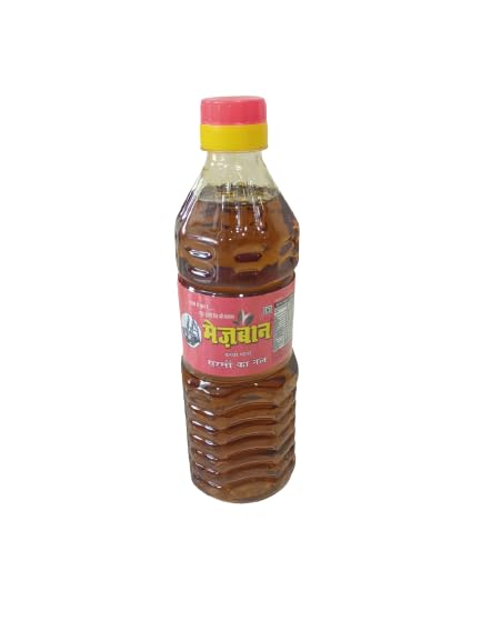 Mezbaan Kachi Ghani Mustard Oil, Pure sarason oil-500ml,|Pack of 3 ...
