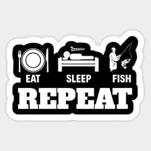 Amazon.com: Sticker Kiss Cut, Eat Sleep Fish Repeat - Fishing Sticker ...
