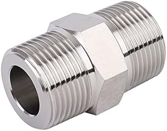 Amazon.com: Megairon 1" x 1" NPT Male Threaded Hex Nipple,Stainless Steel 304 Quick Coupler Pipe ...