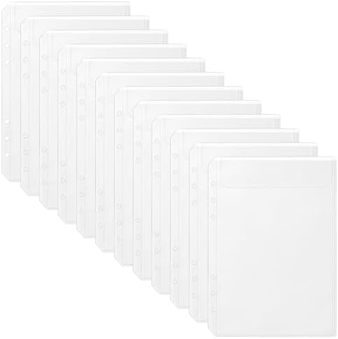 luvtree 1 Set (12 Pcs) A5 6-Hole Clear Binder Pockets – Zipperless ...