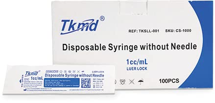 Buy 1ml Syringe with Luer Lock tip, Disposable, Individually Sealed, TKMD, Box of 100 (No ...