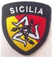 MAREL Patch Sicilia Trinacria Stile Aeronautica Scudetto cm 6 x 7 Toppa ...