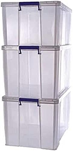 BANKERS BOX 3 2 x 85, 1 x 70L Plastic Storage Box with Lids, ProStore ...