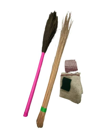Home Cleaning Items | 1 Stick Broom, 1 Cotton Floor Cleaning ,1 Kitchen ...